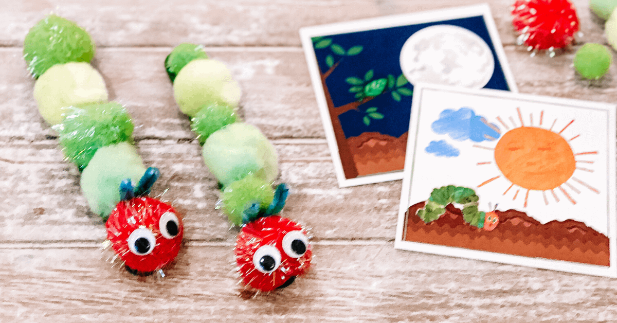 Pom-Pom Caterpillar Craft – The Very Hungry Caterpillar Activity